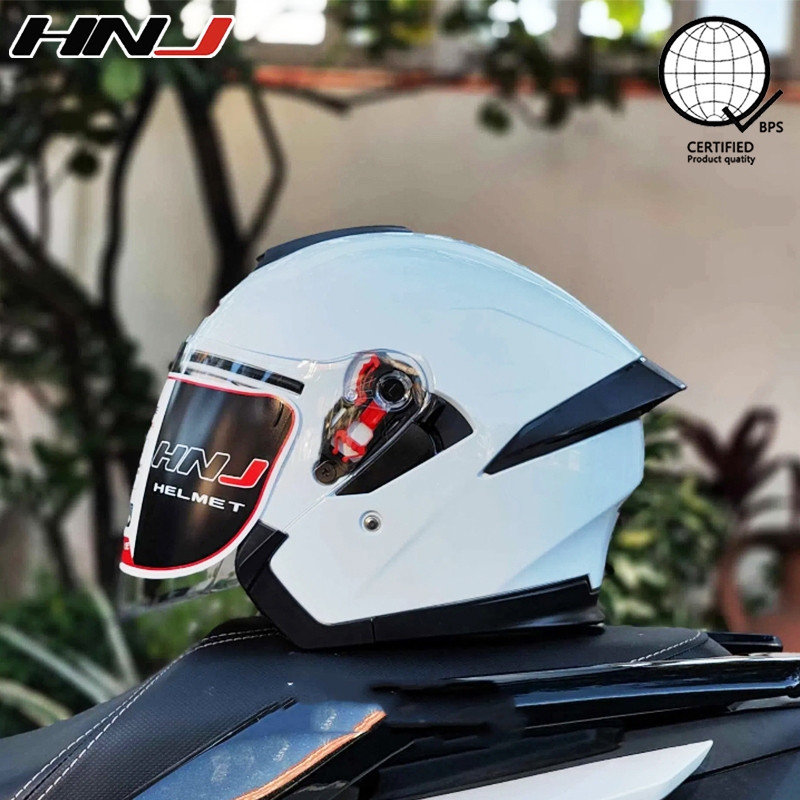 HNJ A4 006-H Dual Visor Half Face Helmet For Motorcycle Women Men With ...