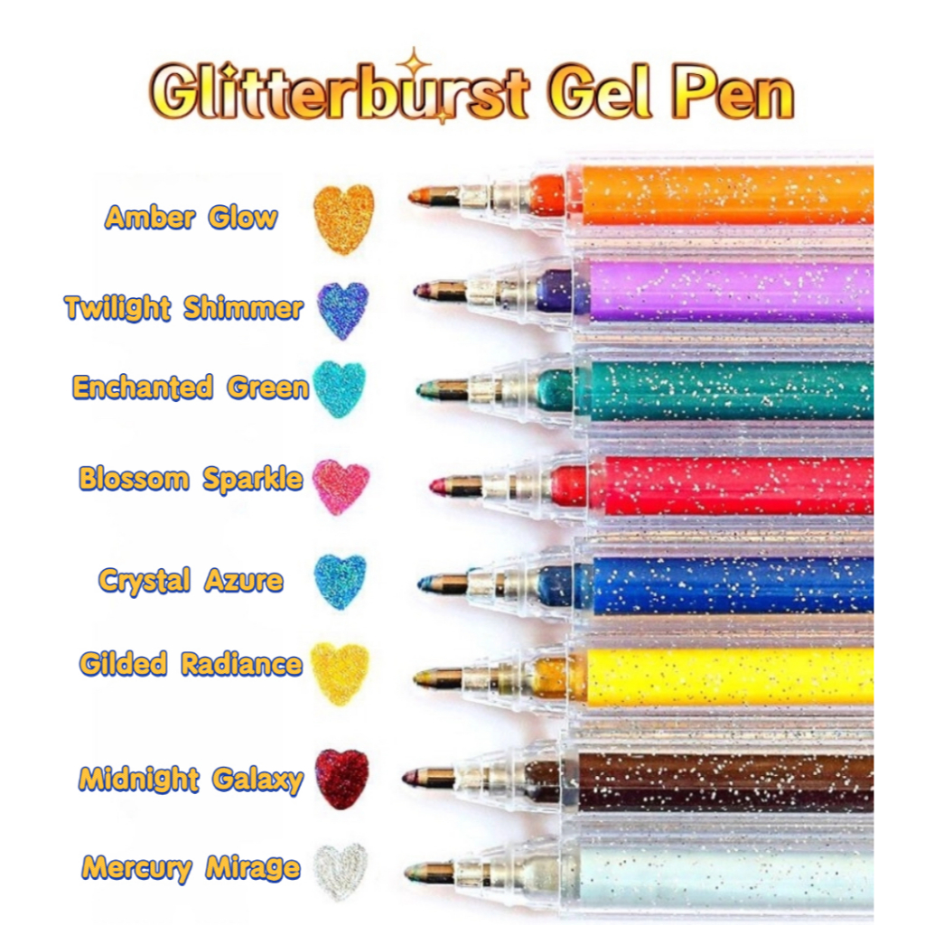 12/16/18-Color Glitter Gel Pen Set - Metallic & Neon Sparkle for ...