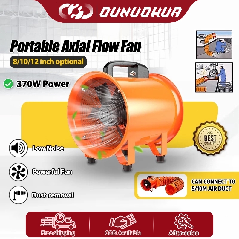 370W Exhaust Fan 8“ 10” 12”inches Portable Axial Flow Fan Industrial ...