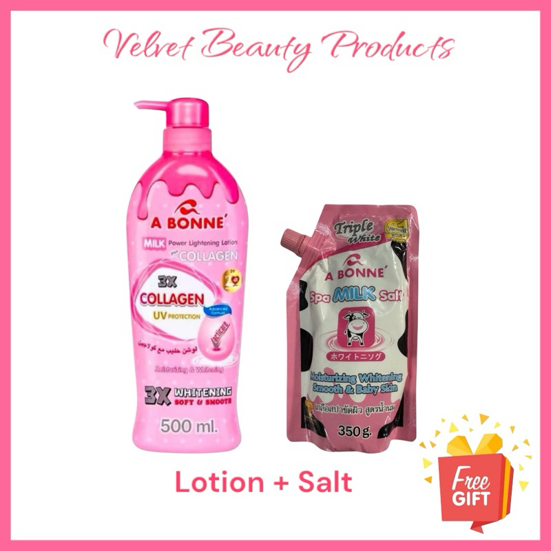 Abonne Collagen Lotion PLUS Abonne Salt Scrub COMBO 100% THAILAND ...
