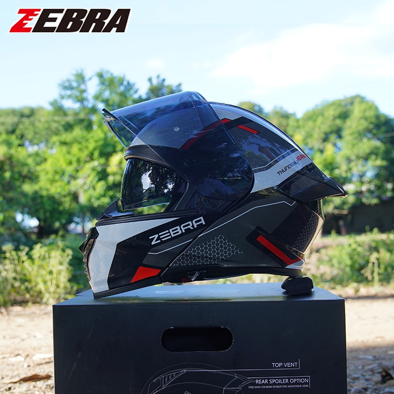 ZEBRA A113 Modular helmet Full Face for Motorcycle Dual Visor man and ...