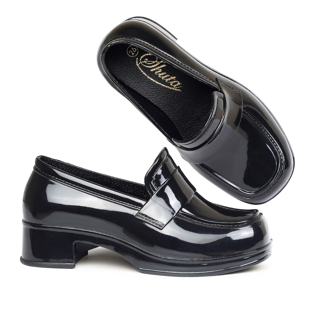glossy kids black school shoes ladies women office girl student work ...