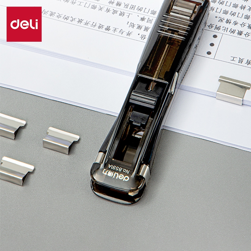 Deli Handheld Paper Push Clip Dispenser Seamless Stapler Portable 8591F ...