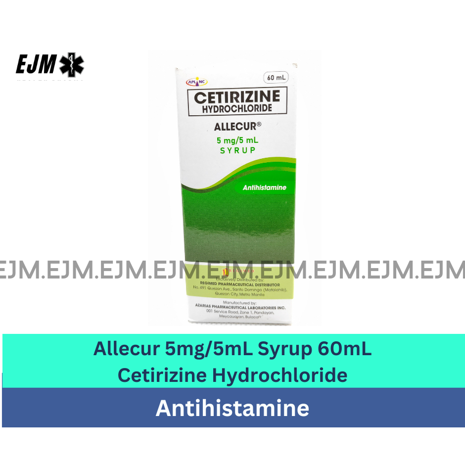 Allecur 5mg/5mL Syrup Cetirizine HCl - 60mL | Shopee Philippines