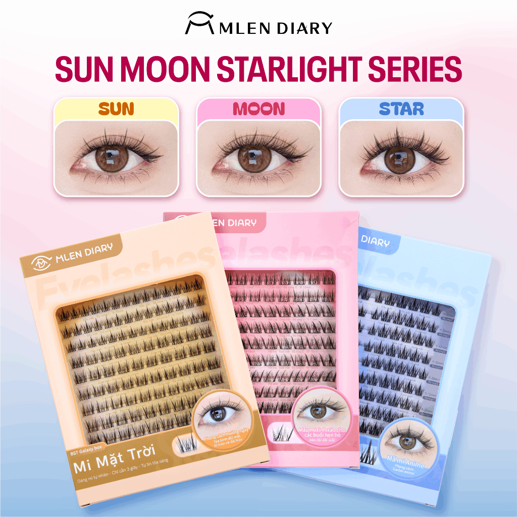 MLEN DIARY Eyelashes Reusable C Curl DIY False Eyelashes-Length 9-12mm ...