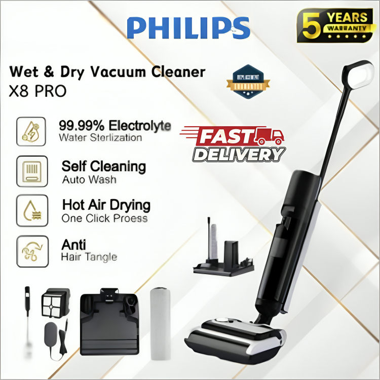 Philips Cordless Vacuum Cleaner X8 PRO Wet and Dry Vacuum Cleaners Mop ...