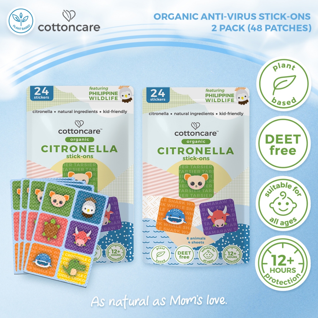 Cottoncare™ (48pcs) Organic Citronella Patch Sticker Drug Free | Shopee ...