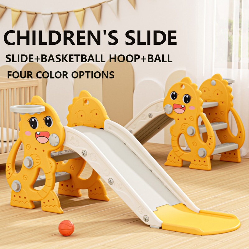 2 In 1 Multi-Functional Slide for Kids Playground Basketball for Kids ...