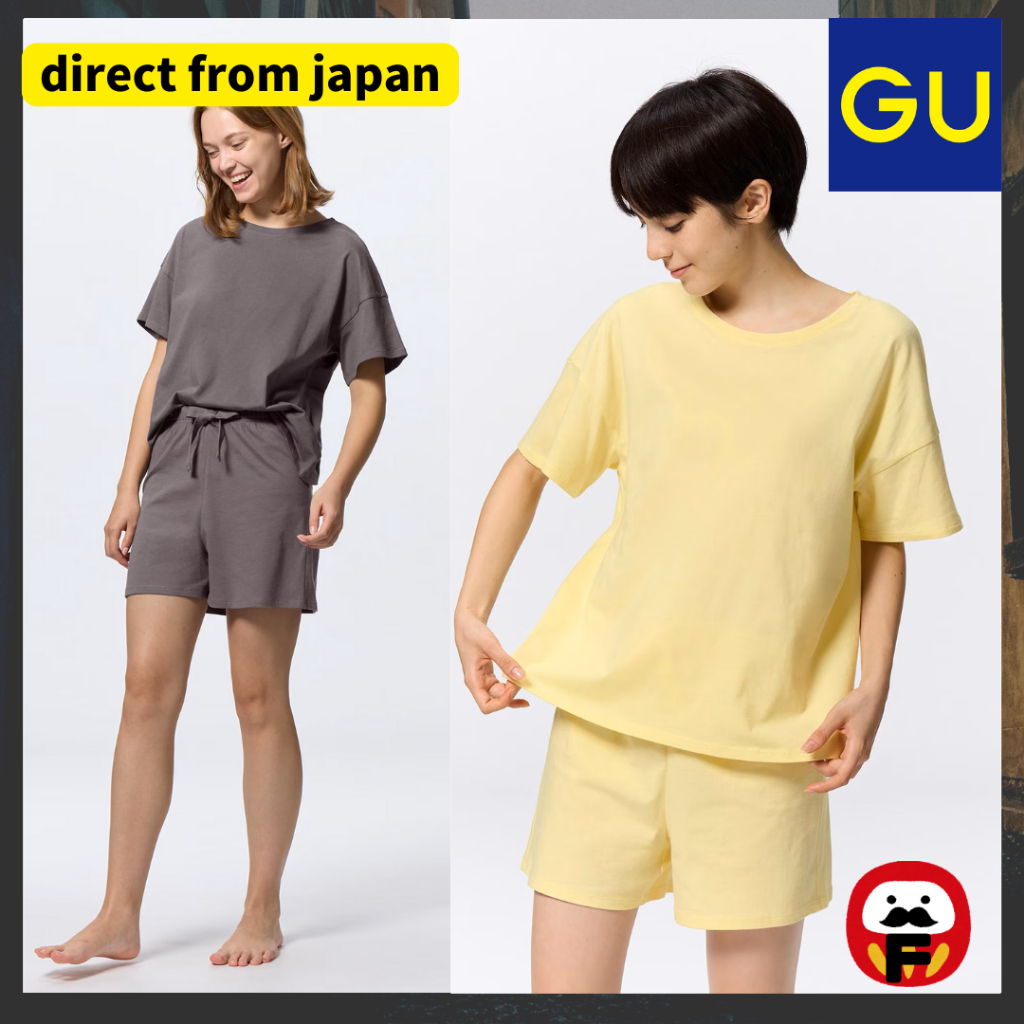 GU Cotton collar lounge set (short sleeves & shorts) 【Direct From Japan ...