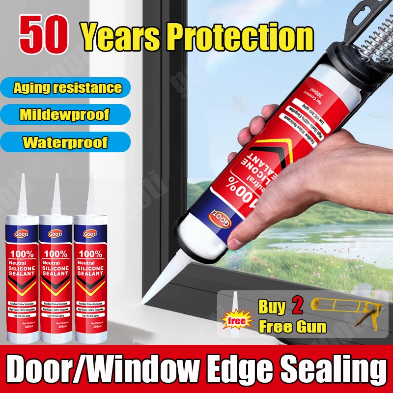 【Free Glue Gun】Waterproof 300ML Silicone Sealant Glue Strong Adhesive ...
