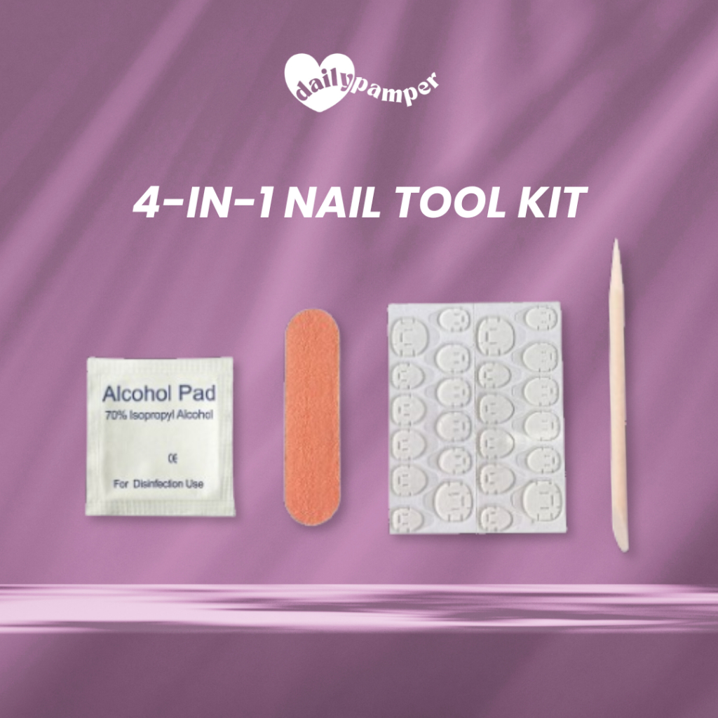 4in1 Nail Tool Kit for 24Pcs Fake Nails Press On Nails French Ballerina ...