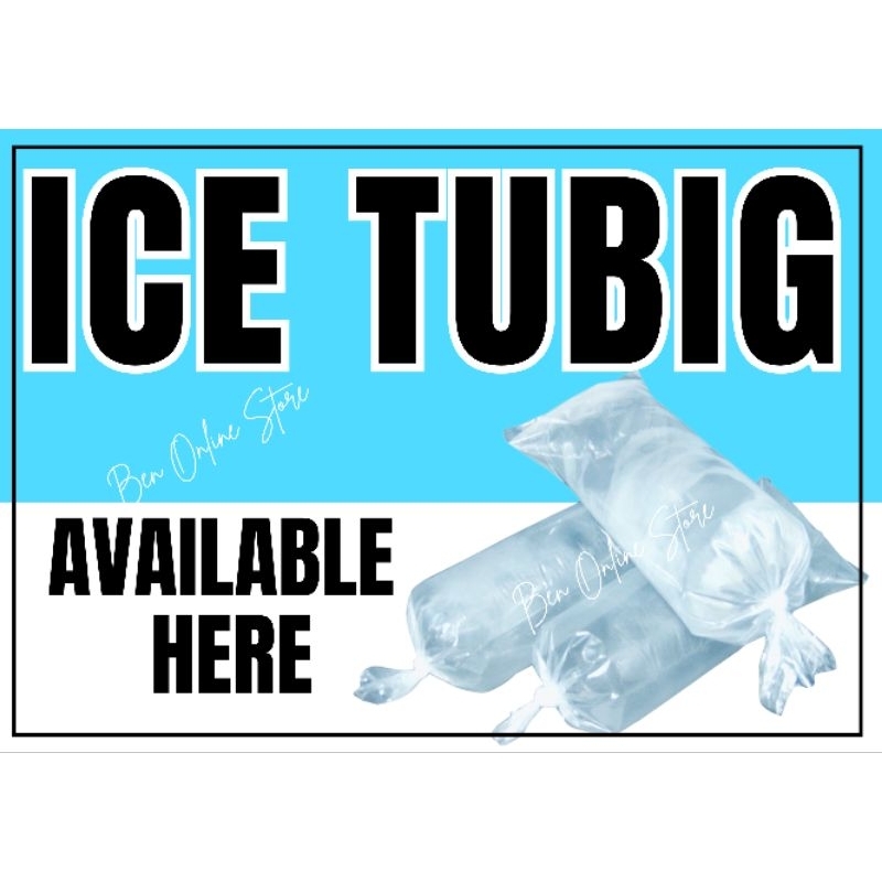 ICE TUBIG SIGNAGE, FOOD SIGNAGE, STORE SIGNAGE LAMINATED/ PVC A4 SIZE ...