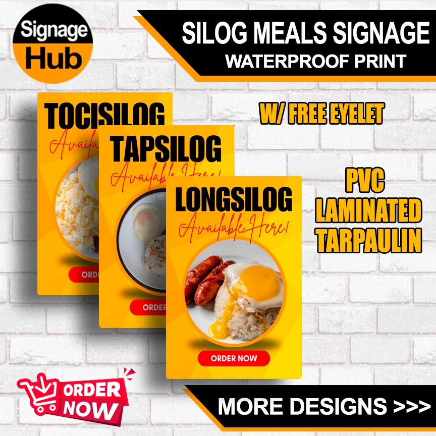 SILOG MEALS Signage | PVC Laminated or Tarpaulin Signage | Waterproof ...