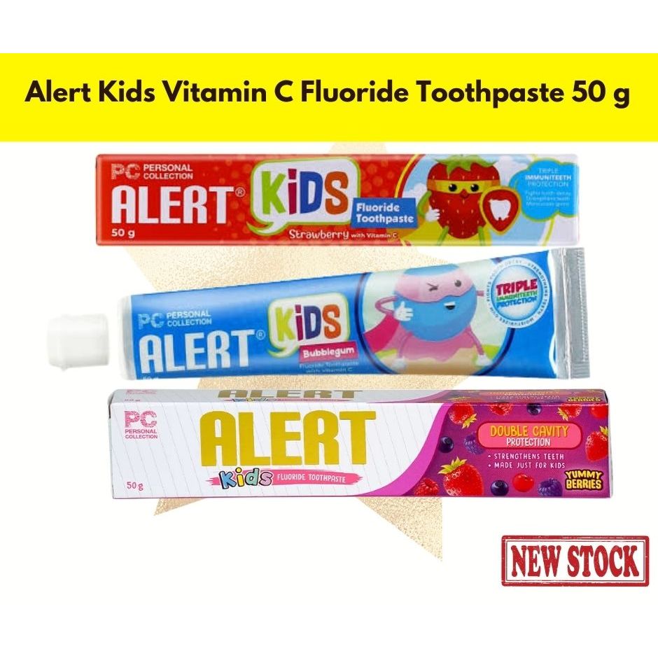 Alert Kids Toothpaste|Strawberry,Bubble Gum,YummyBerries Double Cavity ...