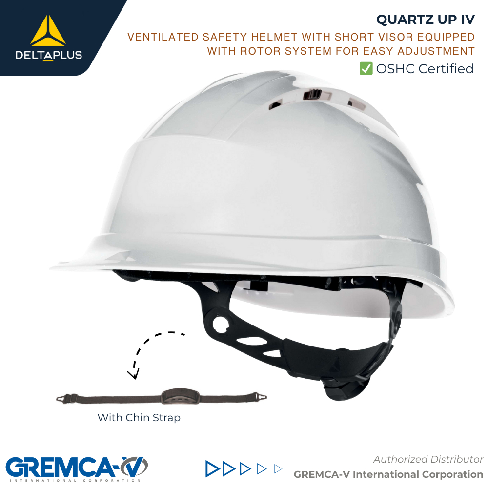 Delta Plus QUARTZ UP IV - Ventilated Safety Helmet with Rotor Wheel ...