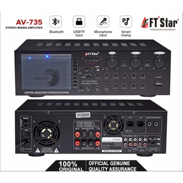 FT-Star AV-735USB/BT Digital Karaoke Mixing Power Amplifier 750WX2 | Shopee Philippines