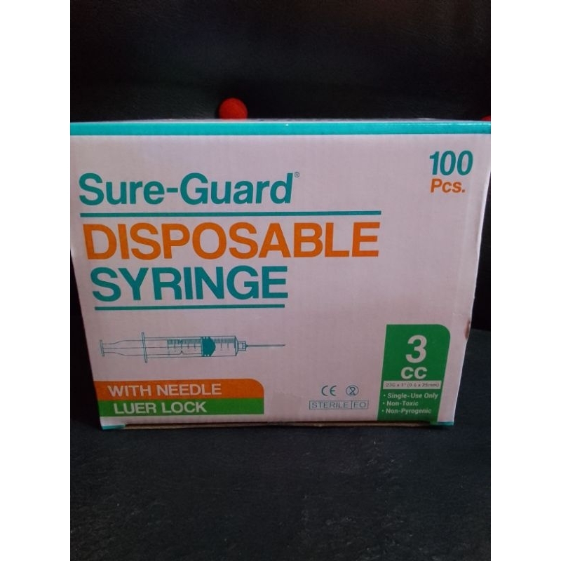 Disposable syringe with needle 3cc G23×1, luer lock sterile (100pcs/box ...