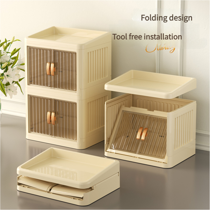 Flat cover storage box (foldable) food/stationery/cosmetics/grocery ...