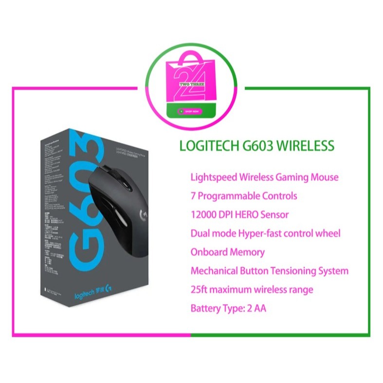 Logitech Wireless Gaming Mouse G603 Lightspeed Wiht HERO™ Sensor ...
