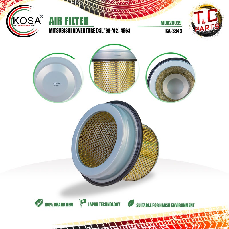 MITSUBISHI ADVENTURE DSL 1998 - 2002 4G63 TnC PARTS KOSA AIR FILTER KA ...