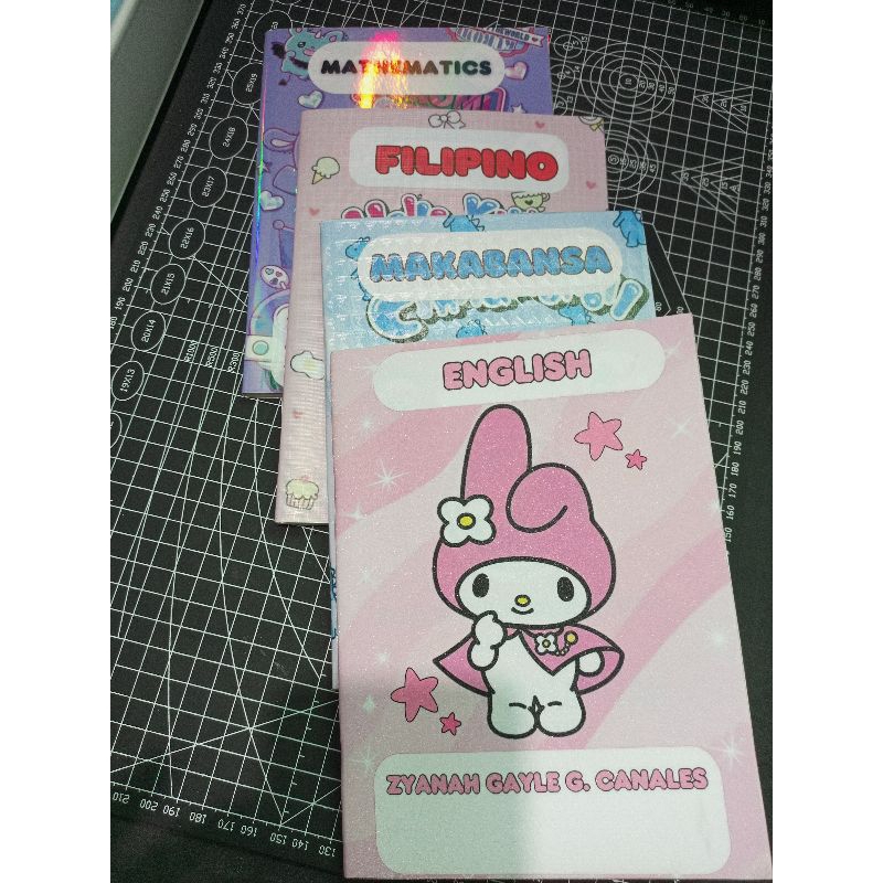 Ready made notebook with customize sticker cover subject/name/grd-sec ...