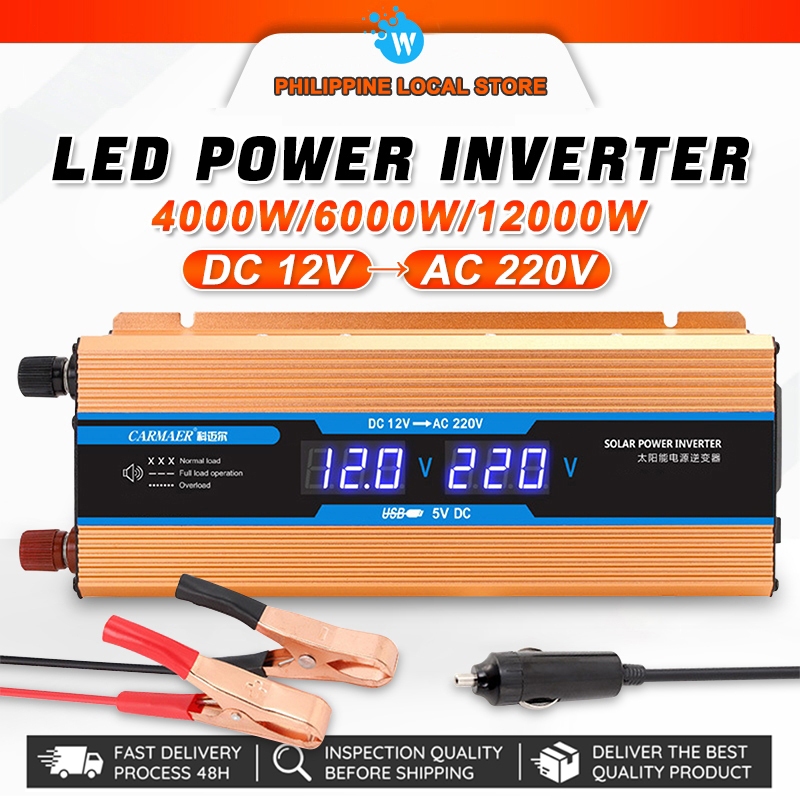 Power Inverter DC 12V To AC 220V Car Inverter LED Digital Display ...