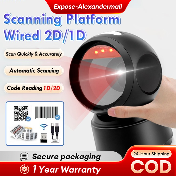 Expose 1d 2d Desktop Barcode Platform Scanner Usb Wired Barcode Reader