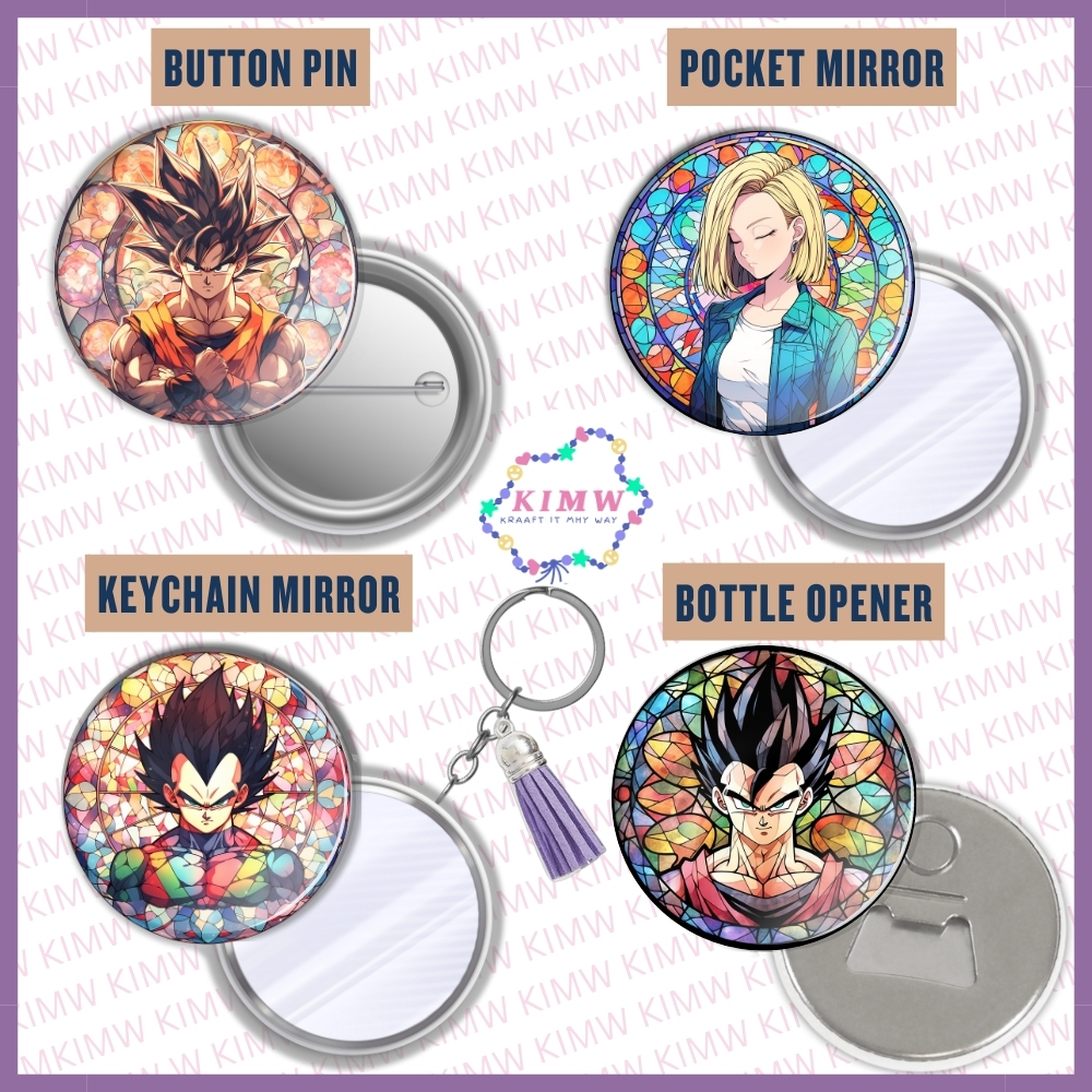 [KIMW] Dragon Ball Z, Button Pin/Pocket Mirror/Keychain Mirror/Bottle ...