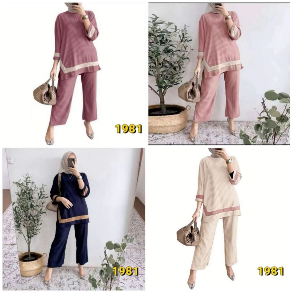 HQT FASHION #1981 ELEGANT MUSLIM INSPIRED CASUAL TERNO SETS | Shopee ...