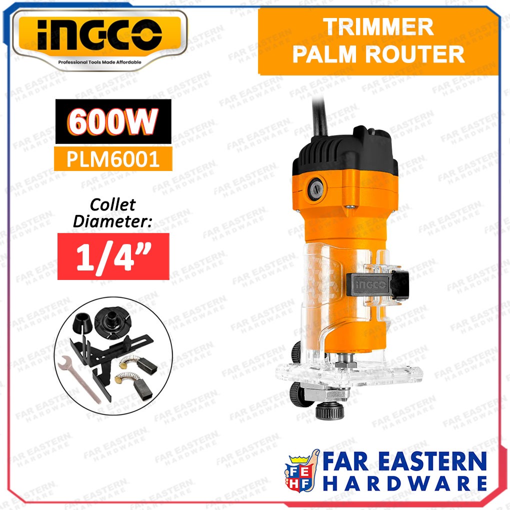 INGCO Laminate Trimmer Palm Router 1/4" 600W PLM6001 INPTCD | Shopee ...