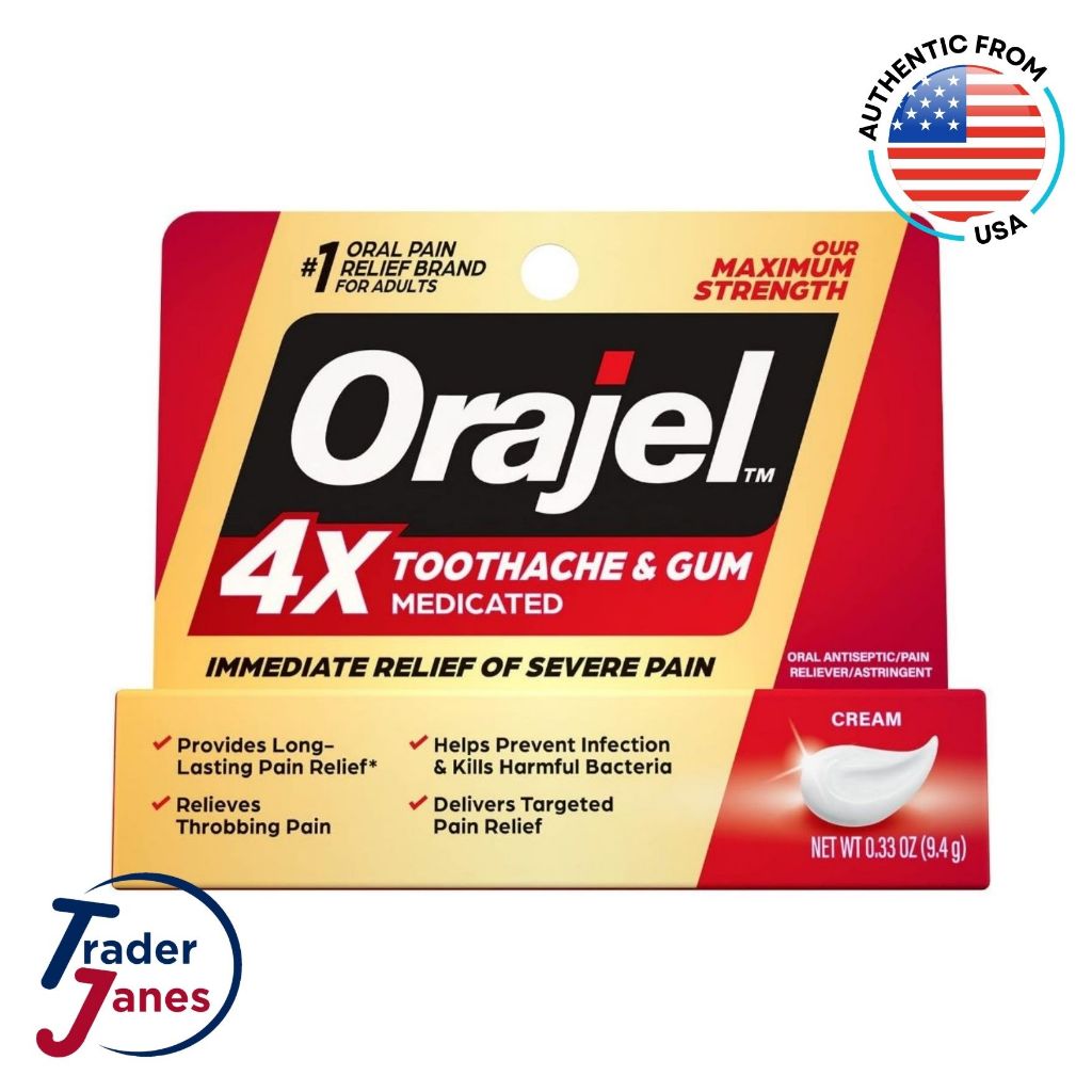 Orajel 4X Strength Toothache & Gum Relief Cream, 0.33 Oz (PACKAGING MAY ...