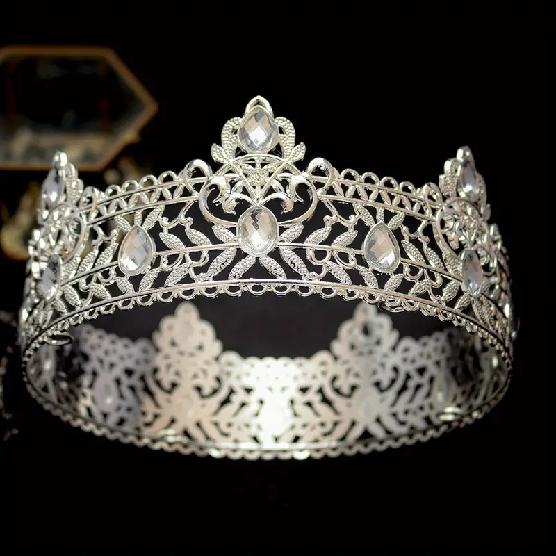 Metal Male Unisex Crown Retro Royal Full King Crown Round Crown for Men ...