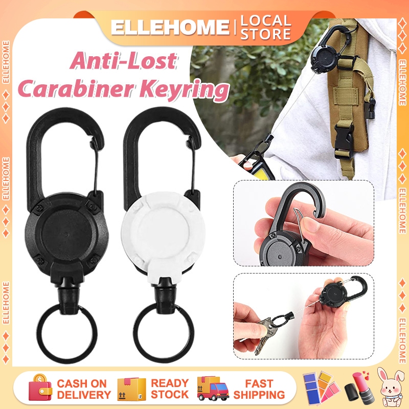 Anti-Lost Carabiner Keyring Automatic Retractable Keychain Holder with ...