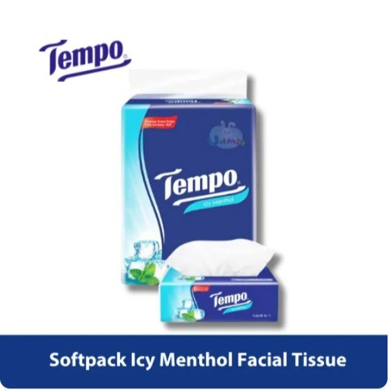 Tempo Softpack Icy Menthol Facial Tissue (4-Ply, 4 Packs x 90 Sheets ...