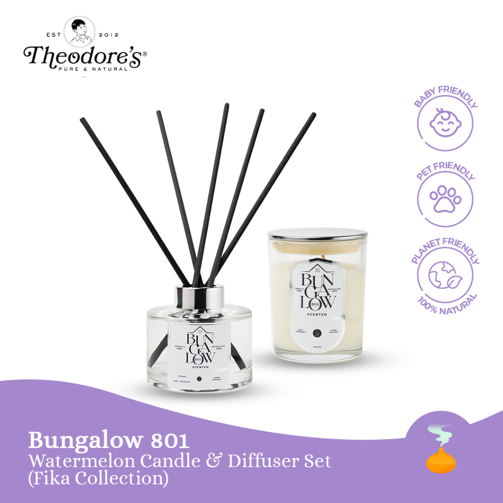 Theodore's Bungalow 801 - Watermelon Candle and Diffuser Set (Fika Collection) | Shopee Philippines