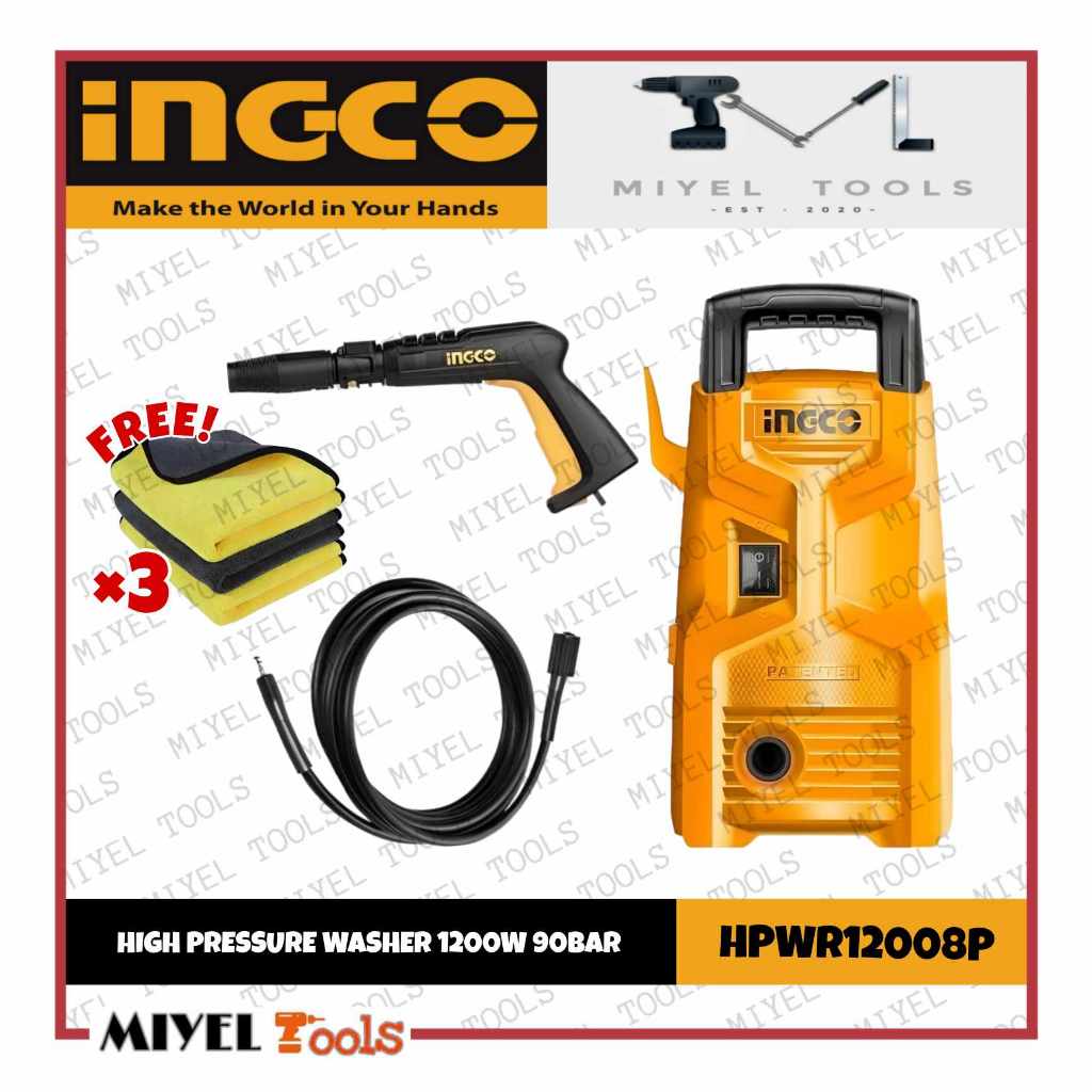 INGCO High Power Pressure Washer 1200W HPWR12008P with Free 3pcs Microfiber Towel | Shopee ...