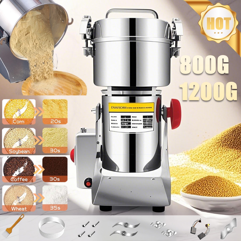 5000W 1200G Electric Food Processor Blender Heavy Duty Grinder Coffee ...