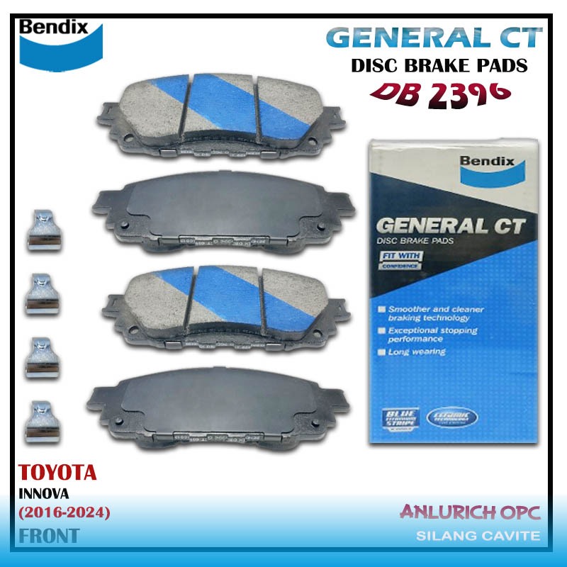 BENDIX BRAKE PADS FRONT FOR TOYOTA INNOVA (2016-2024)/ Part no: DB-2396 ...