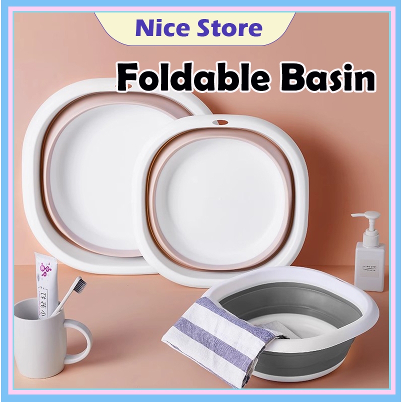 NICE Foldable Silicone Basin Washable Basin Multi-Purpose Travel ...