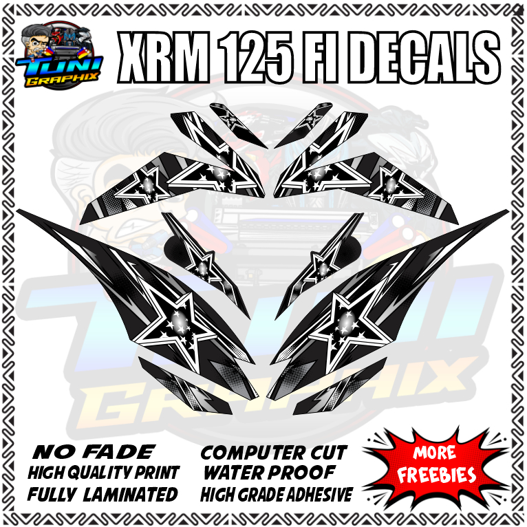 XRM 125 FI RISING STAR DECALS STICKER with freebies | Shopee Philippines
