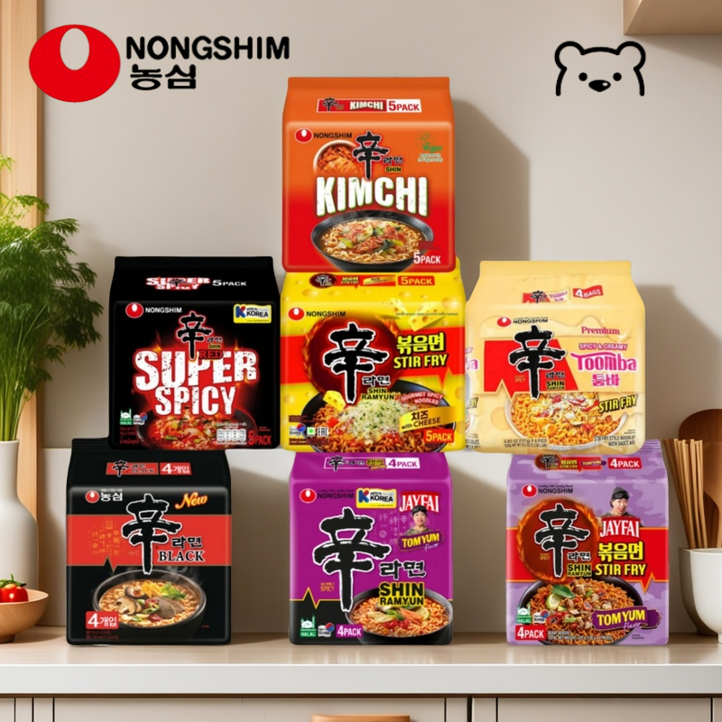 NONGSHIM Shin Ramen - Toomba/ Black/ Kimchi/ Stir-Fry Cheese/ Super ...
