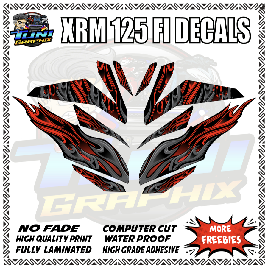 XRM 125 FI FIRE TRIBAL INDO DECALS STICKER with freebies | Shopee ...