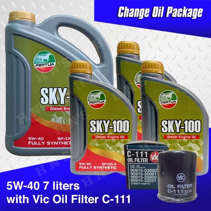 PERTUA Exello Diesel Sky-100 5W-40 Fully Synthetic Oil Change Bundle ...