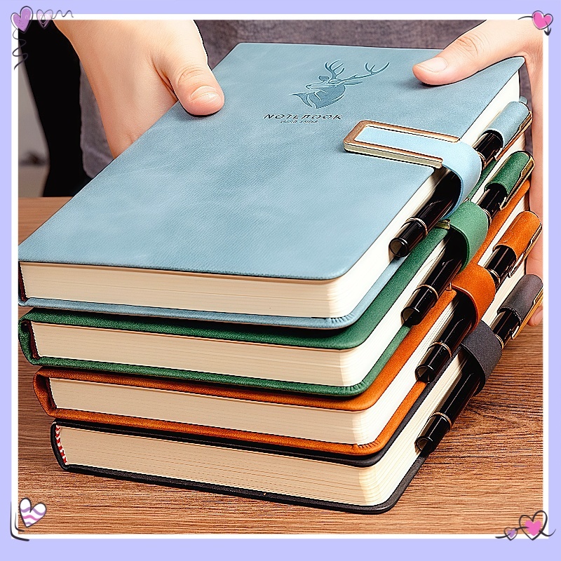 A5 Leather Notebook Thick college Notebook University notebook school ...
