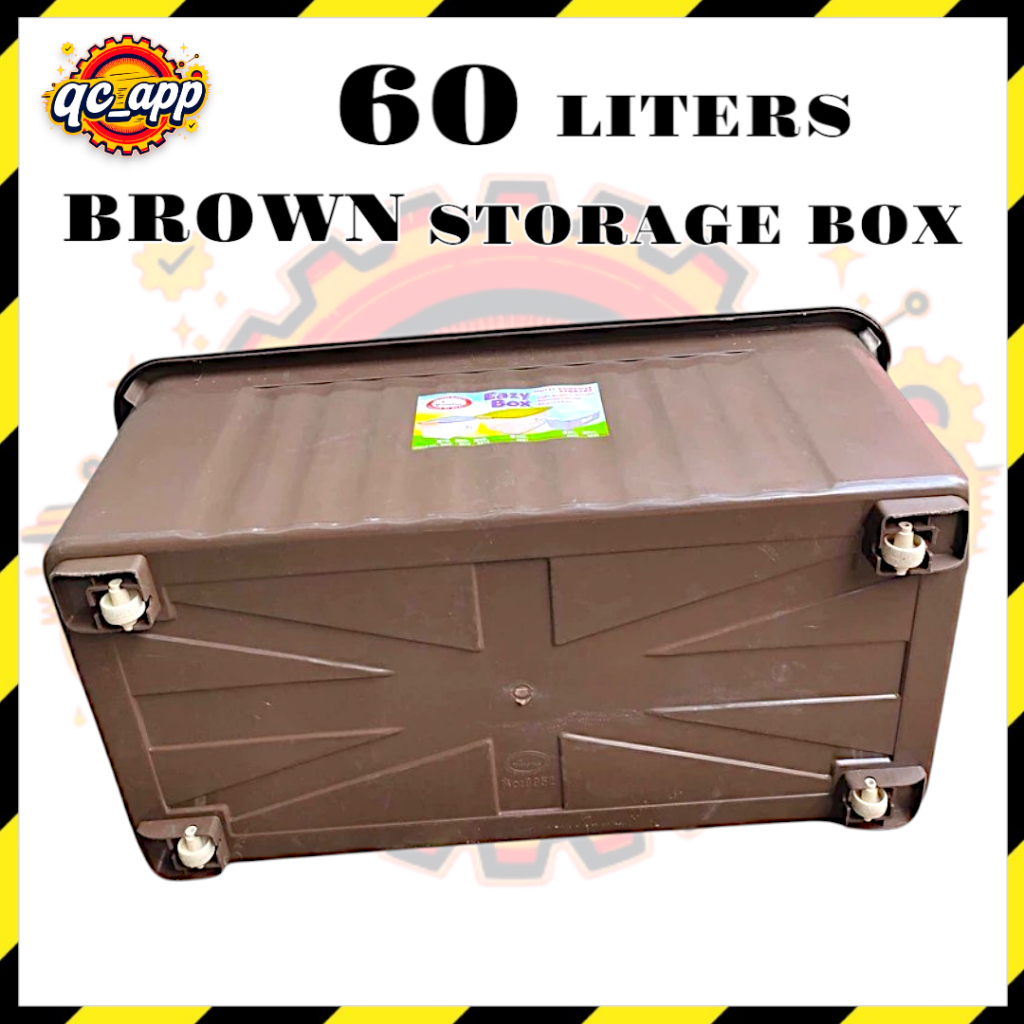 (#8952) 60L BROWN EASY STORAGE BOX WITH WHEELS UNDERBED BOX (1 HANGGANG ...
