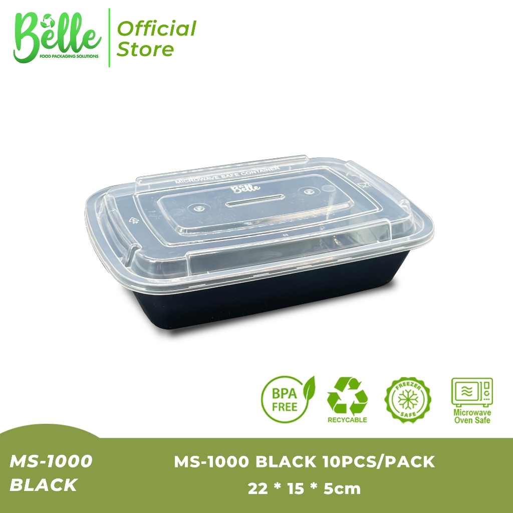 Belle MS-1000 & 750ml Clear Microwavable Container, 10pcs/Pack | Shopee ...