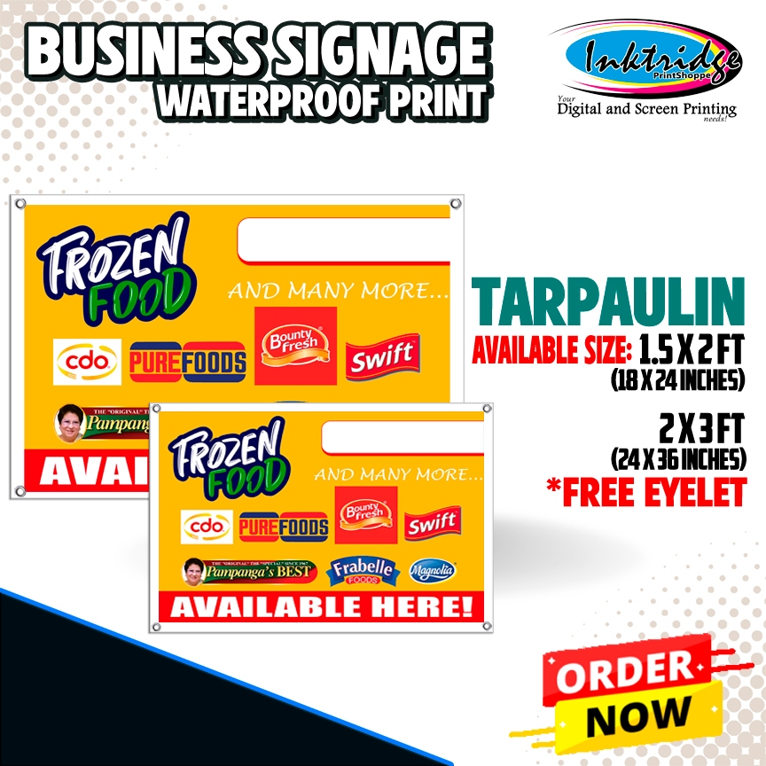 FROZEN FOODS Signage 2 | Laminated or Tarpaulin Signage l Waterproof ...