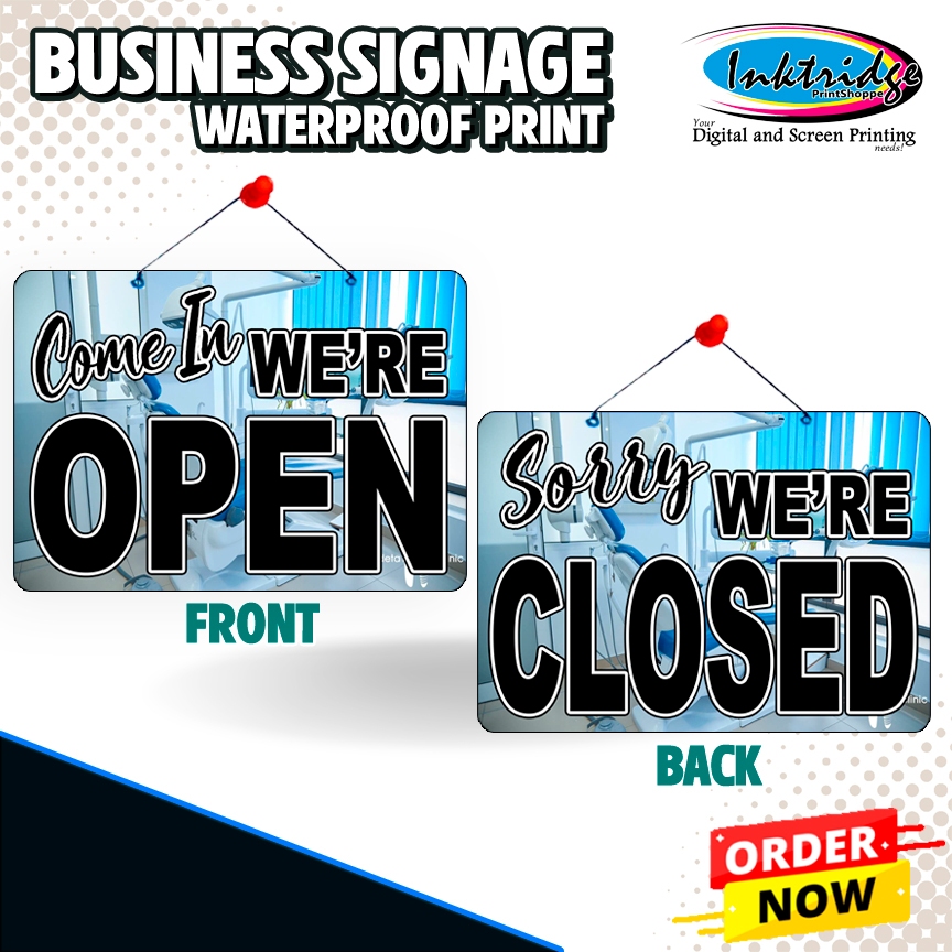 DENTAL CLINIC - OPEN CLOSE Signages | Back to Back | A4 ( 8 X 11 inches ...