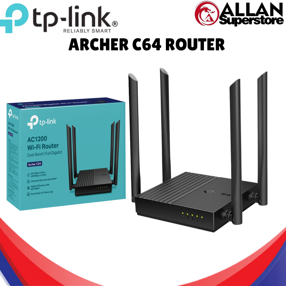 Tplink Archer C64 | AC1200 Wireless MU-MIMO WiFi Router | Gigabit ...