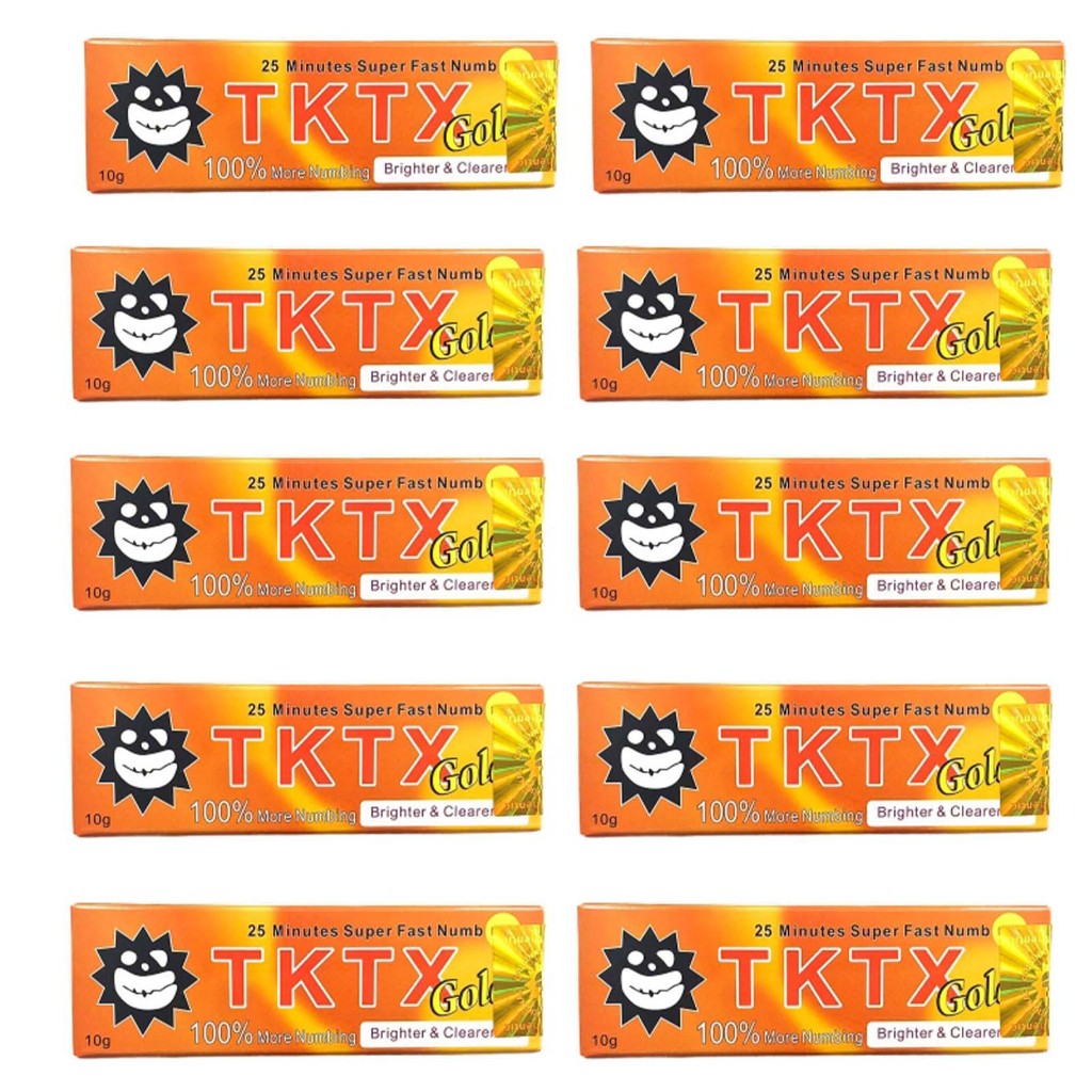 Gold 100% TKTX Tattoo Cream Numbing Popical Pnesthetic Paser Safe Fast Painless Cream 10g ...